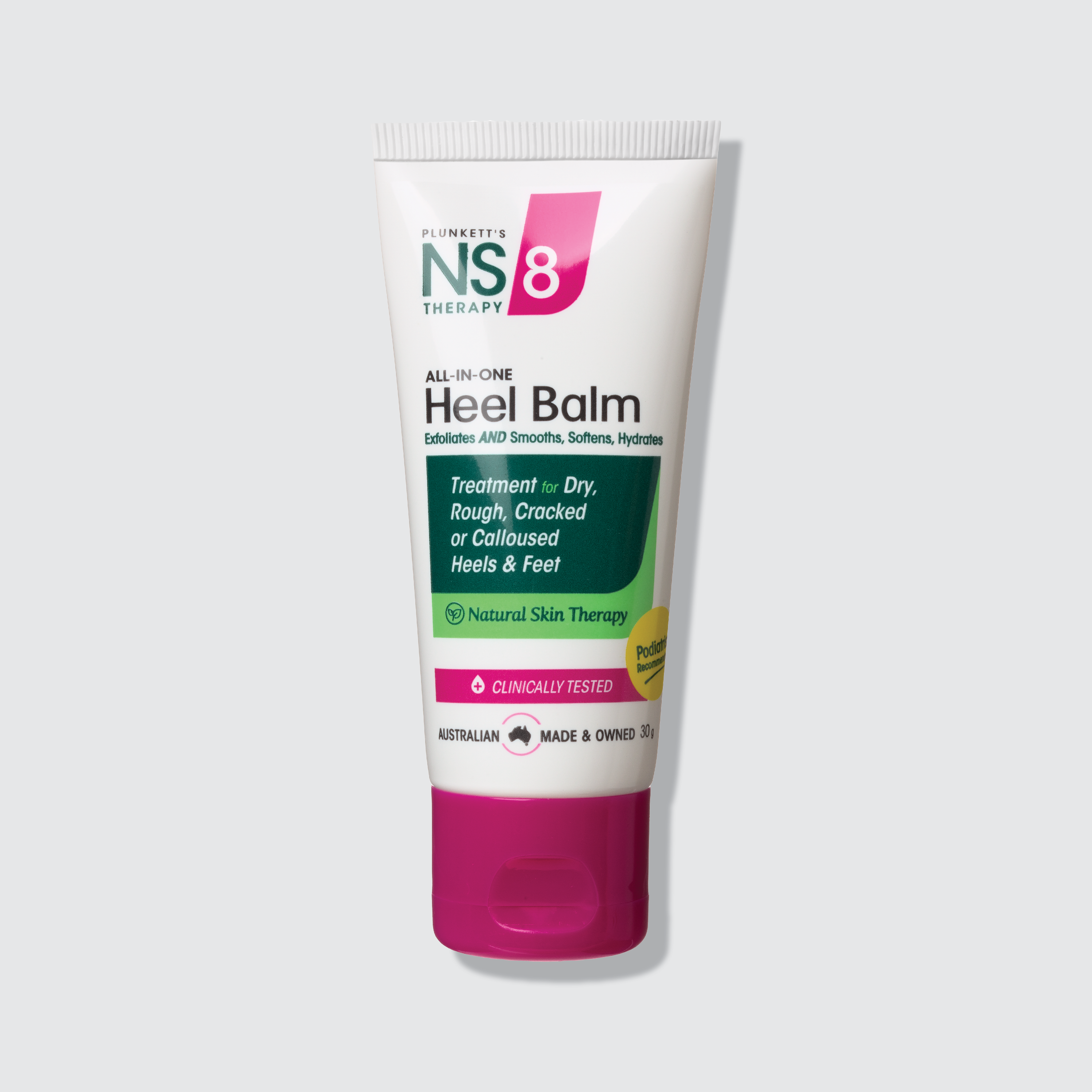 NS8 All-In-One Heel Balm (30g Travel Size) – Plunkett Pharmaceuticals