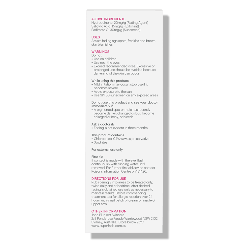Hydroquinone Cream | John Plunkett's SuperFade Cream – Plunkett ...